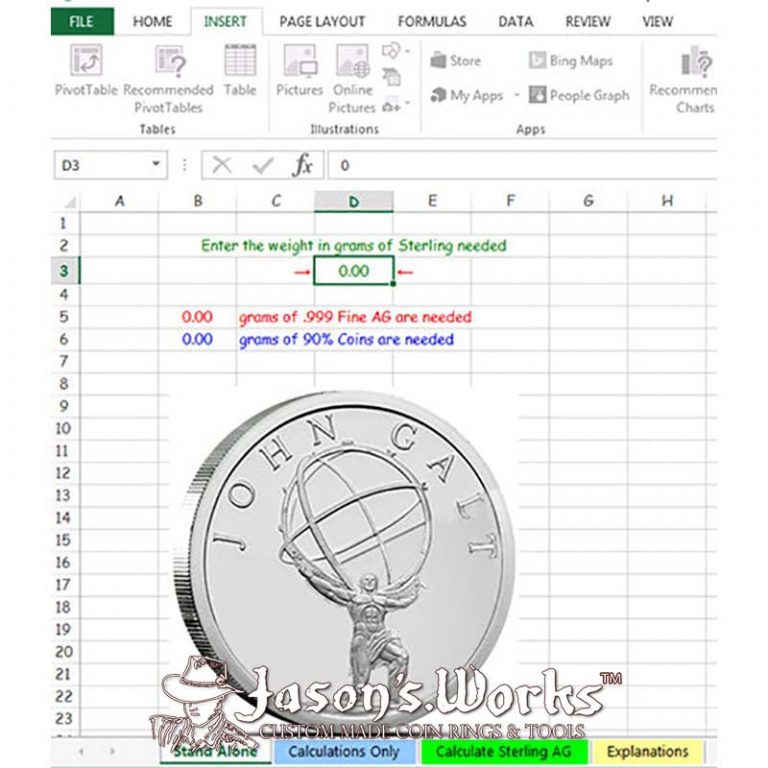 Excel Engine Calculator For Alloying Your Coin Silver Scrap Into ...
